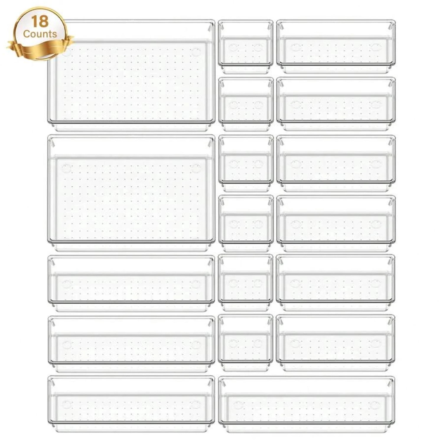 OdorsTT18pcs Drawer Organizer Set With 4 Sizes, Including Multi ...
