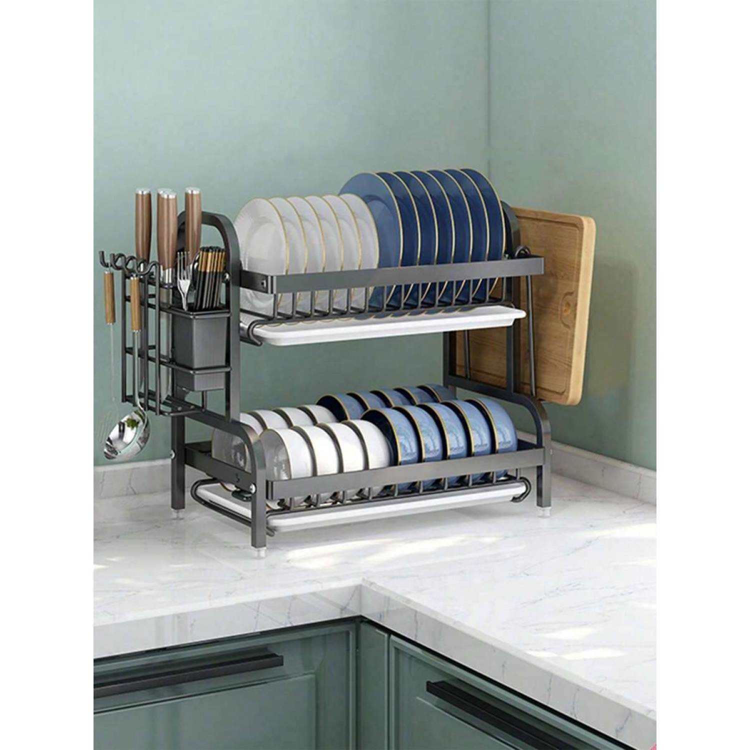 OdorsTT1pc Kitchen Storage Rack Dish Plate Drain Shelf Multifunctional ...