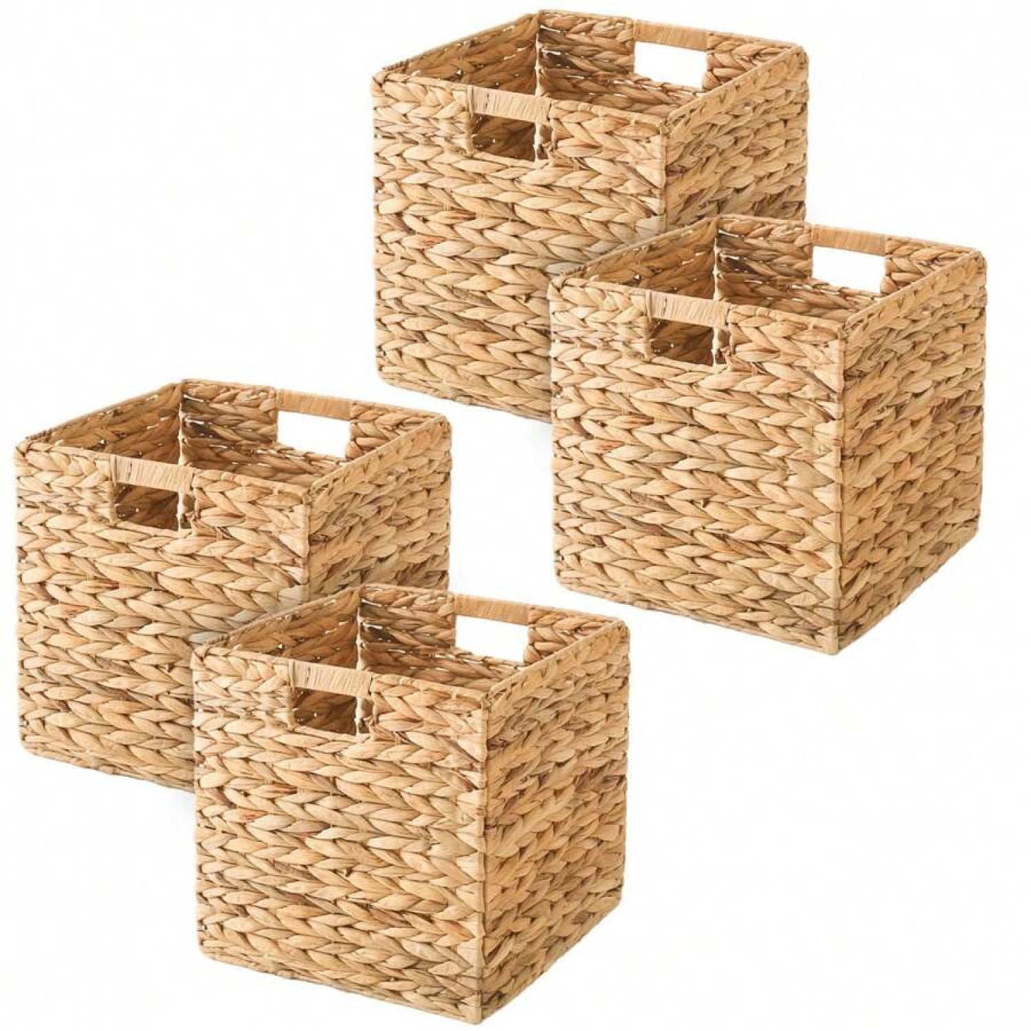 OdorsTTFoldable Handwoven Water Hyacinth Storage Baskets Wicker Cube ...