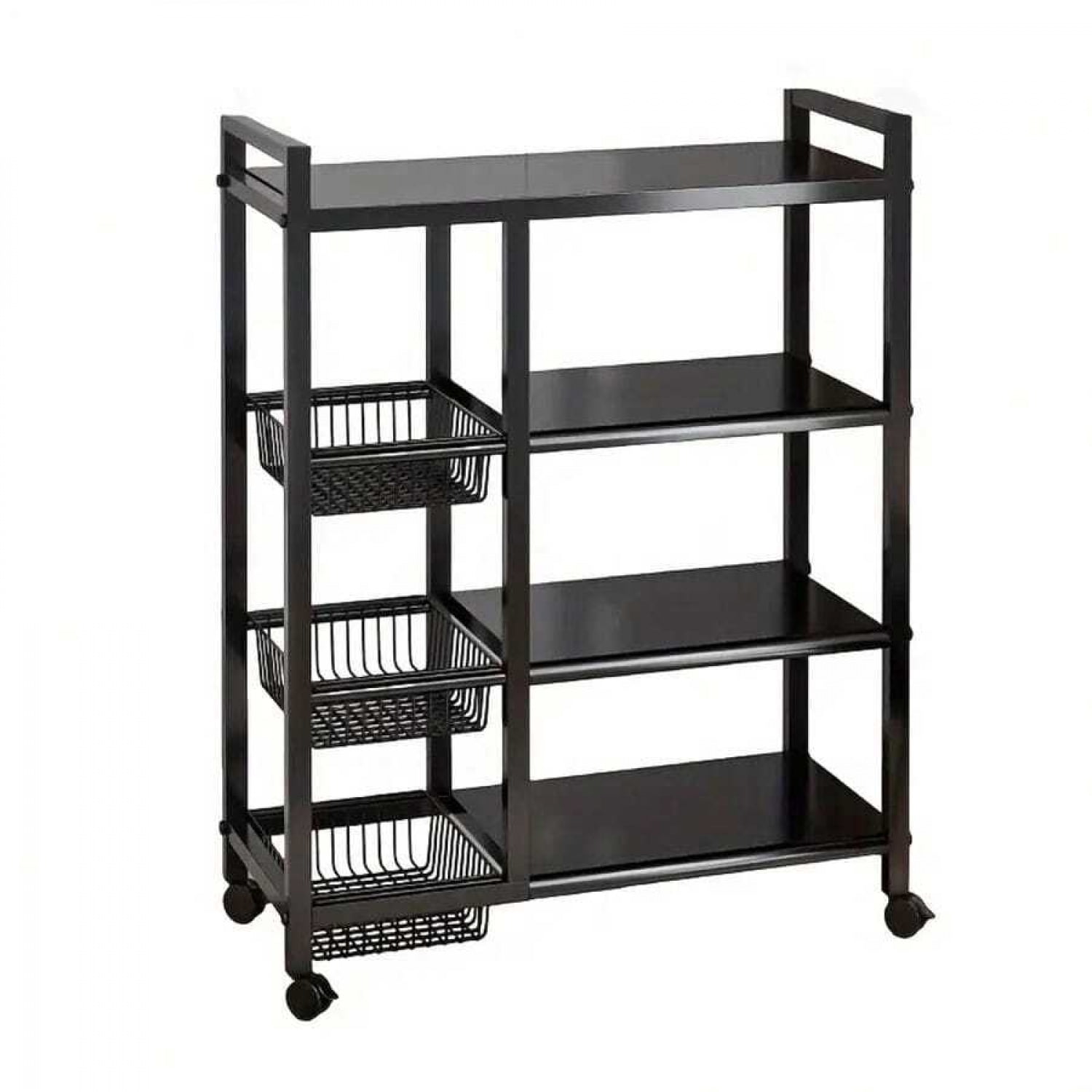OdorsTTMetal Storage Shelves With Wheels, Adjustable 4-Tier Shelves ...