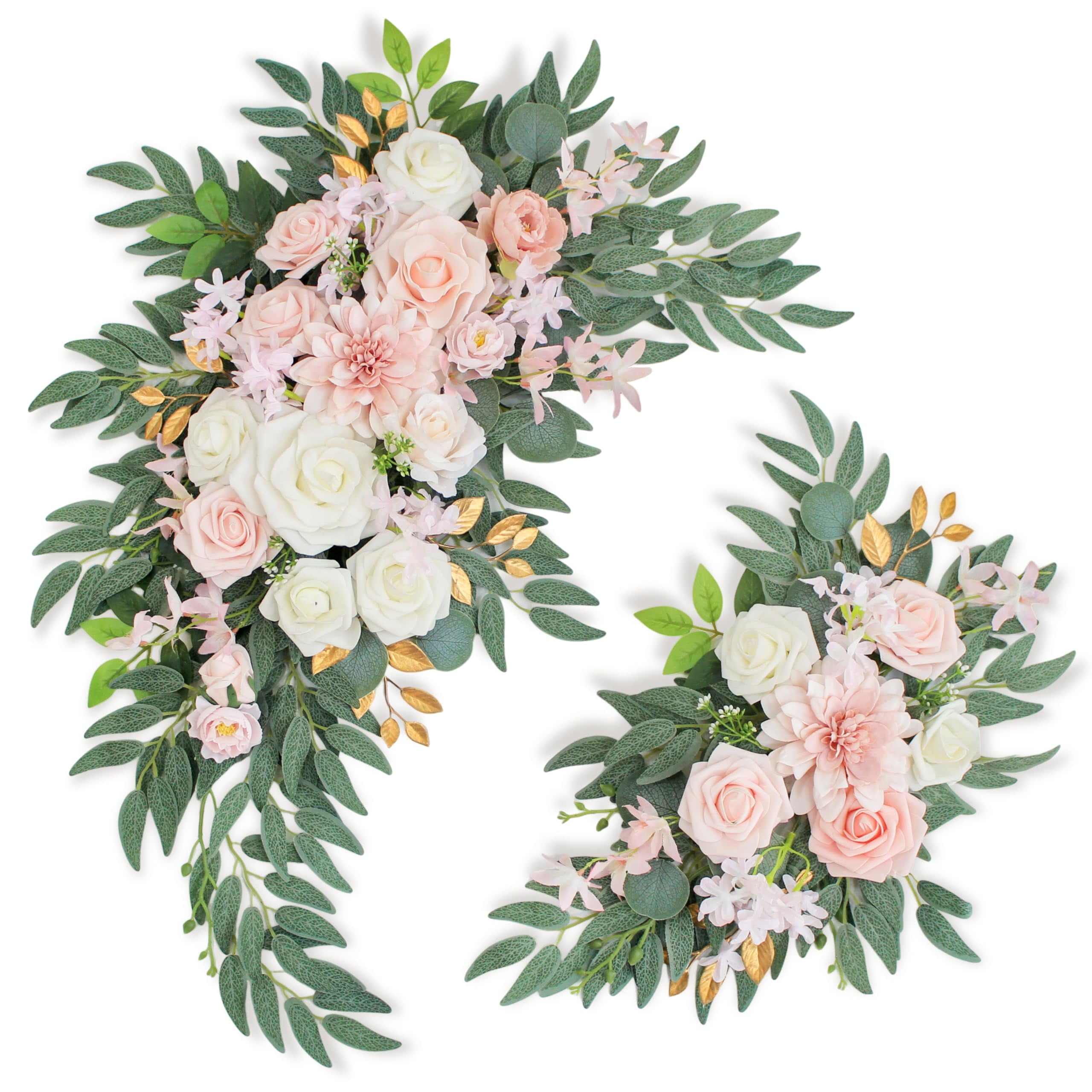 Odouzy Pack of 2 Wedding Arch Decorations Artificial Hanging Flowers ...