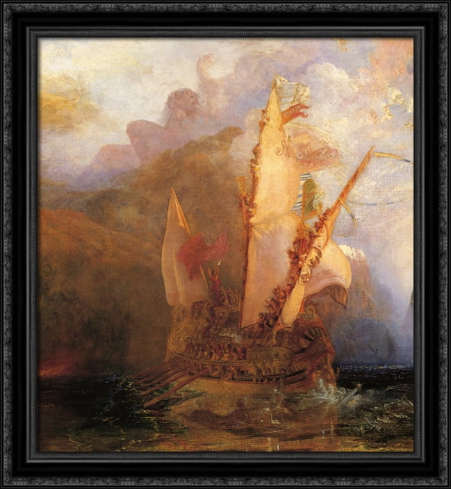 Odysseus Deriding Polyphemus [detail: 1] 28x32 Large Black Ornate Wood ...