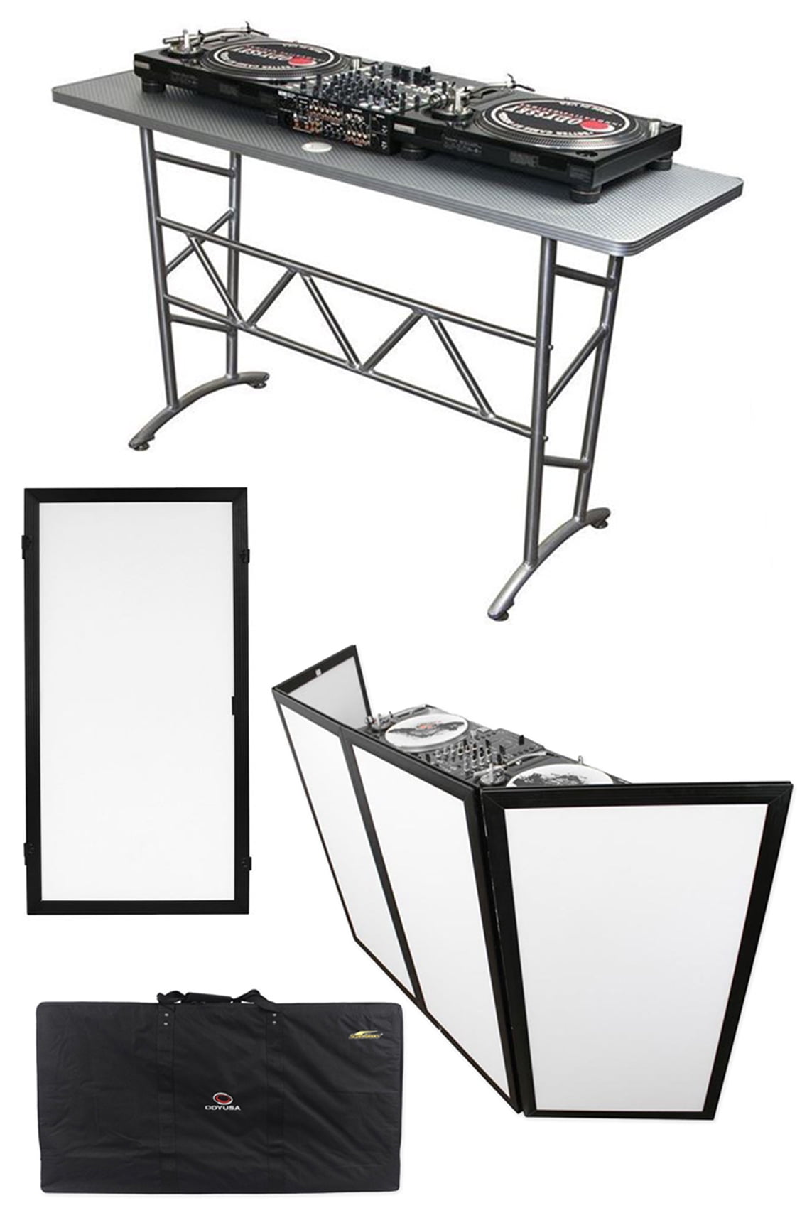Odyssey ATT DJ Table + Scrim Werks SWF4846B Façade Barrier + Extra 24 ...