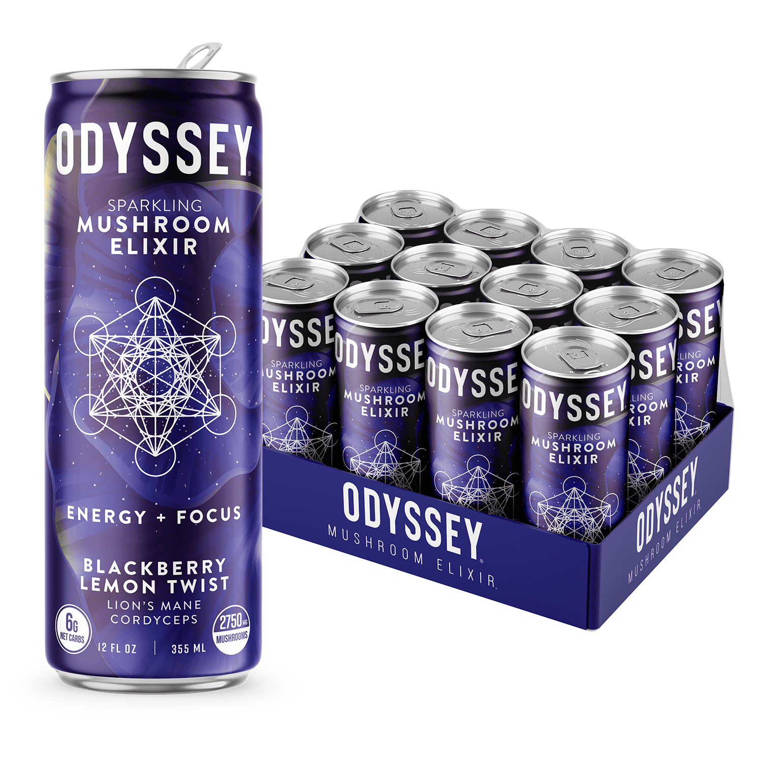 Free Shipping! Odyssey Elixir Energy and Focus Sparkling Mushroom Drink ...