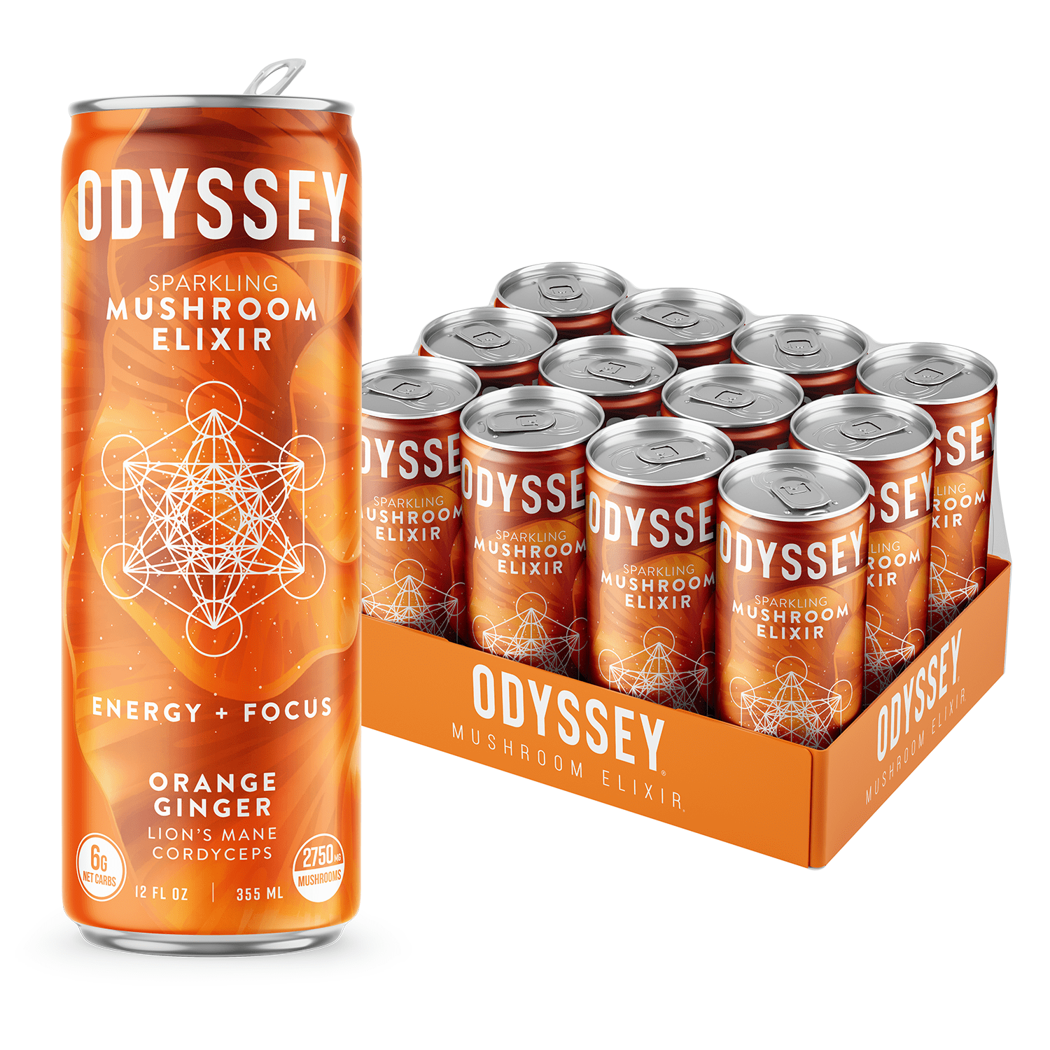 Odyssey Natural Healthy Elixir Energy & Focus Sparkling Mushroom Drink ...