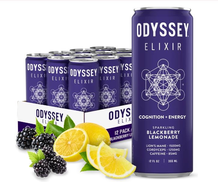 Odyssey Elixir & Sparkling Energy Drink - 85mg Caffeine (Blackberry ...