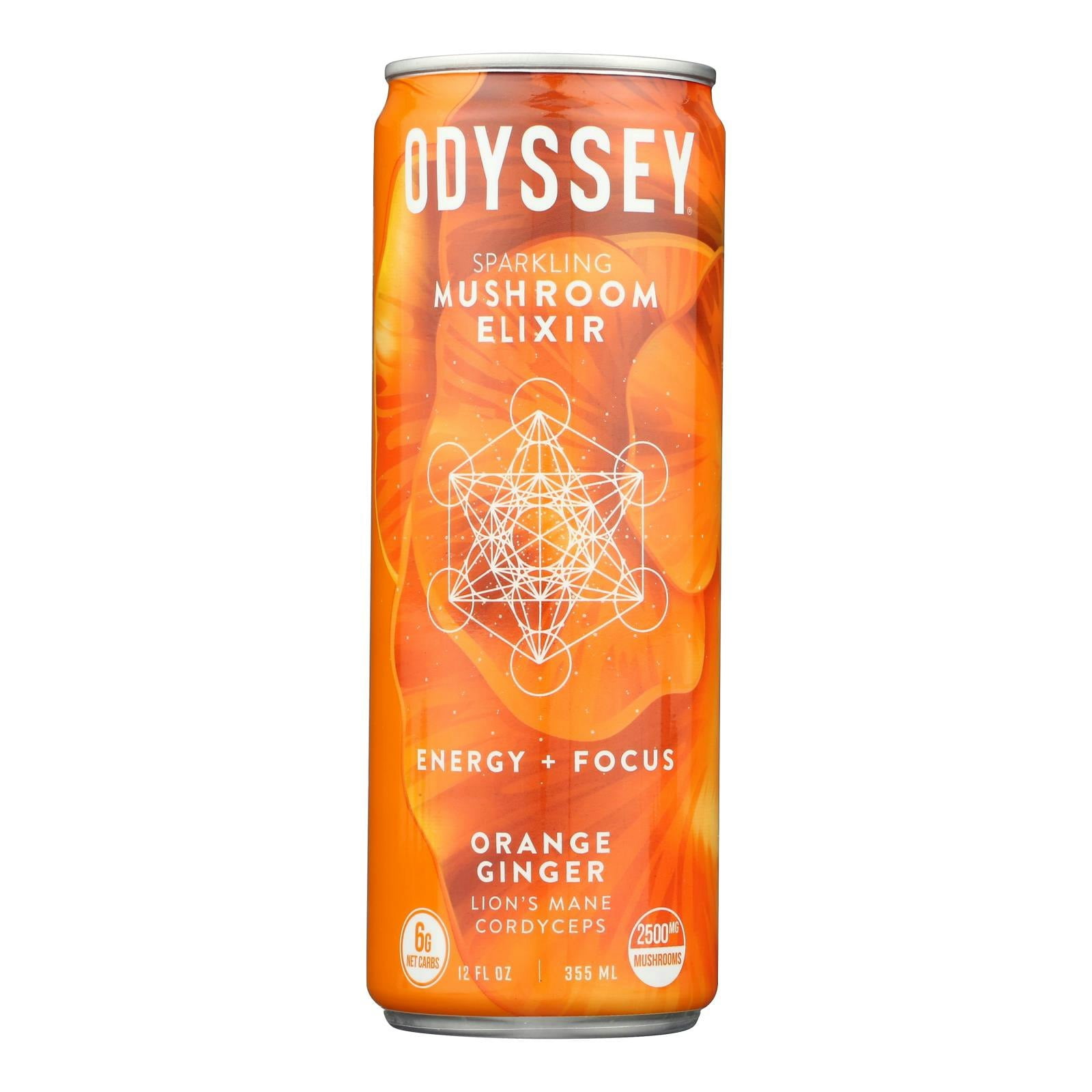 Odyssey Elixir Sparkling Energy Drink Orange Ginger 12 fl oz (Pack Of ...