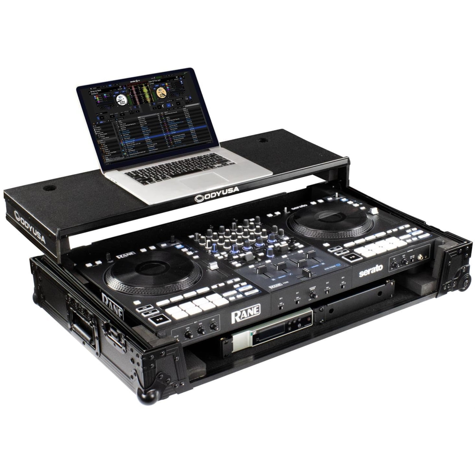 Odyssey FZGSRANE4W1BL 1U Flight Case with Glide Style Laptop Platform ...
