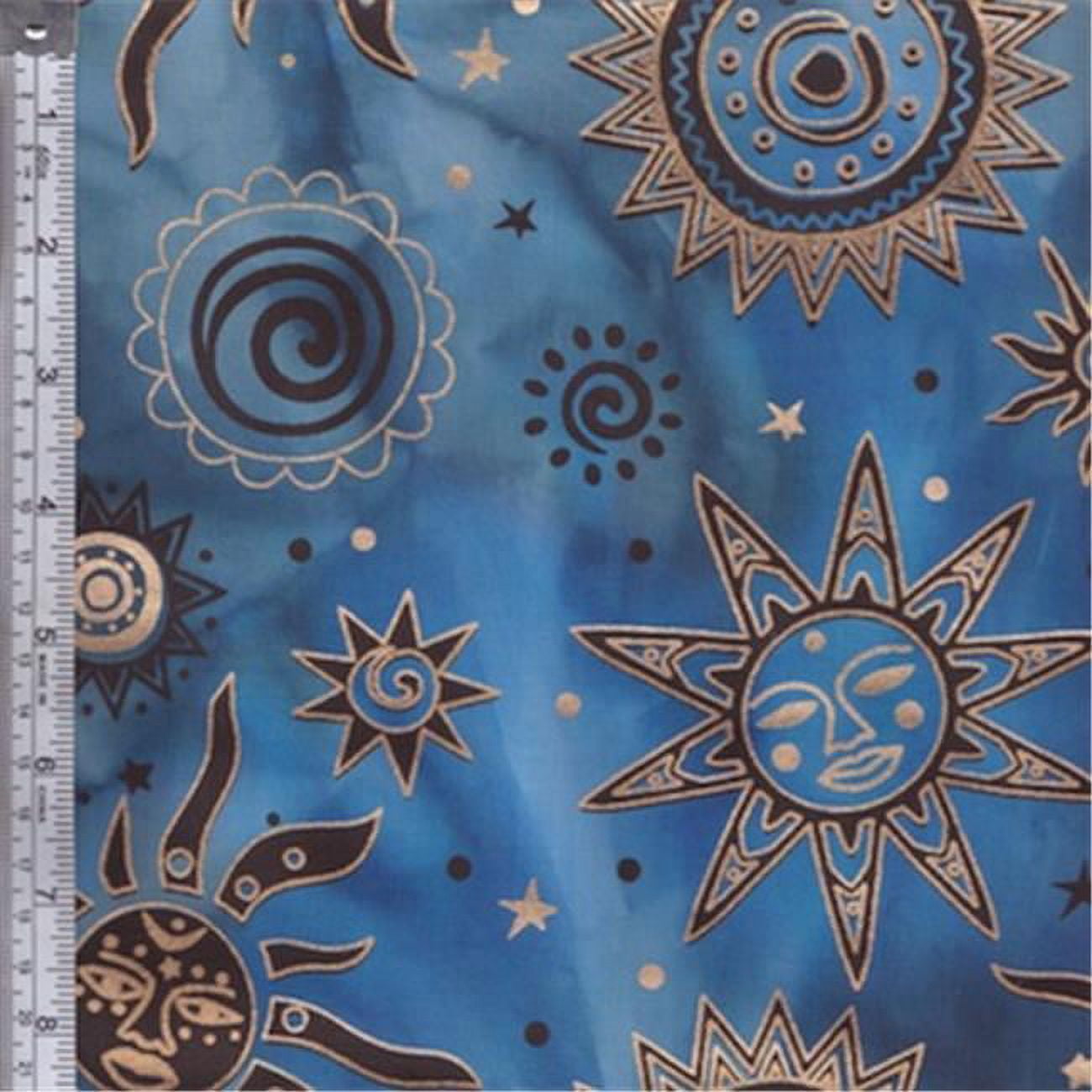 Odyssey Fabric- Sun Black Gold On Blue- Black- 15 yd. - Walmart.com