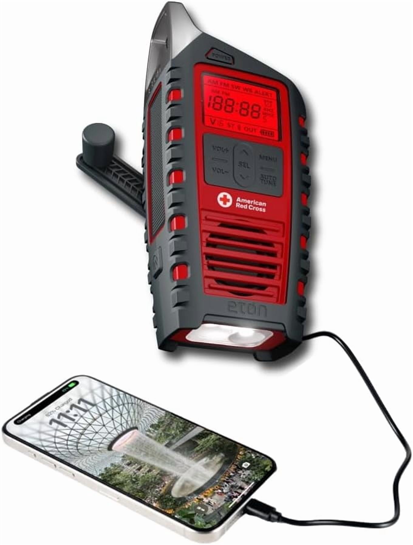 Odyssey Multi-Powered All-Band Bluetooth Emergency Radio with RDS, Red ...