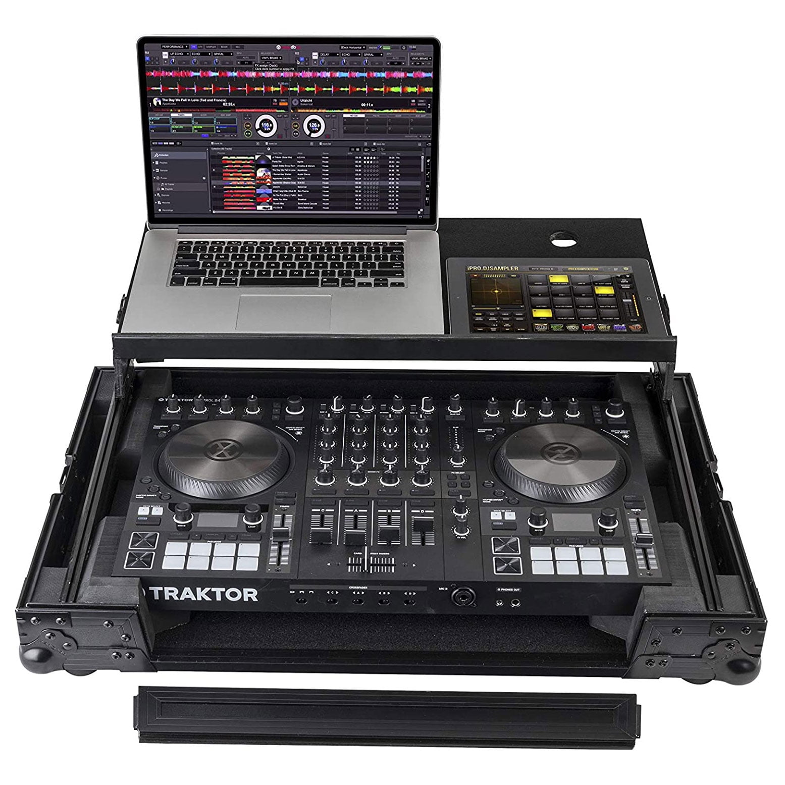 Odyssey Traktor S4 MK3 Flight Label Case with Angle Glide Platform ...