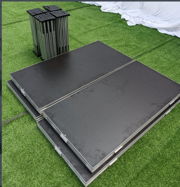 Oecoator Portable Folding Stage Platform with Connectable Risers Modular Event Stage 4x4ft Ideal ...