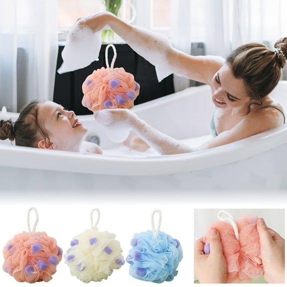 Oefntac Bath Flower Bath Shower Mesh Sponge Gentle Non-Scattering Soft ...