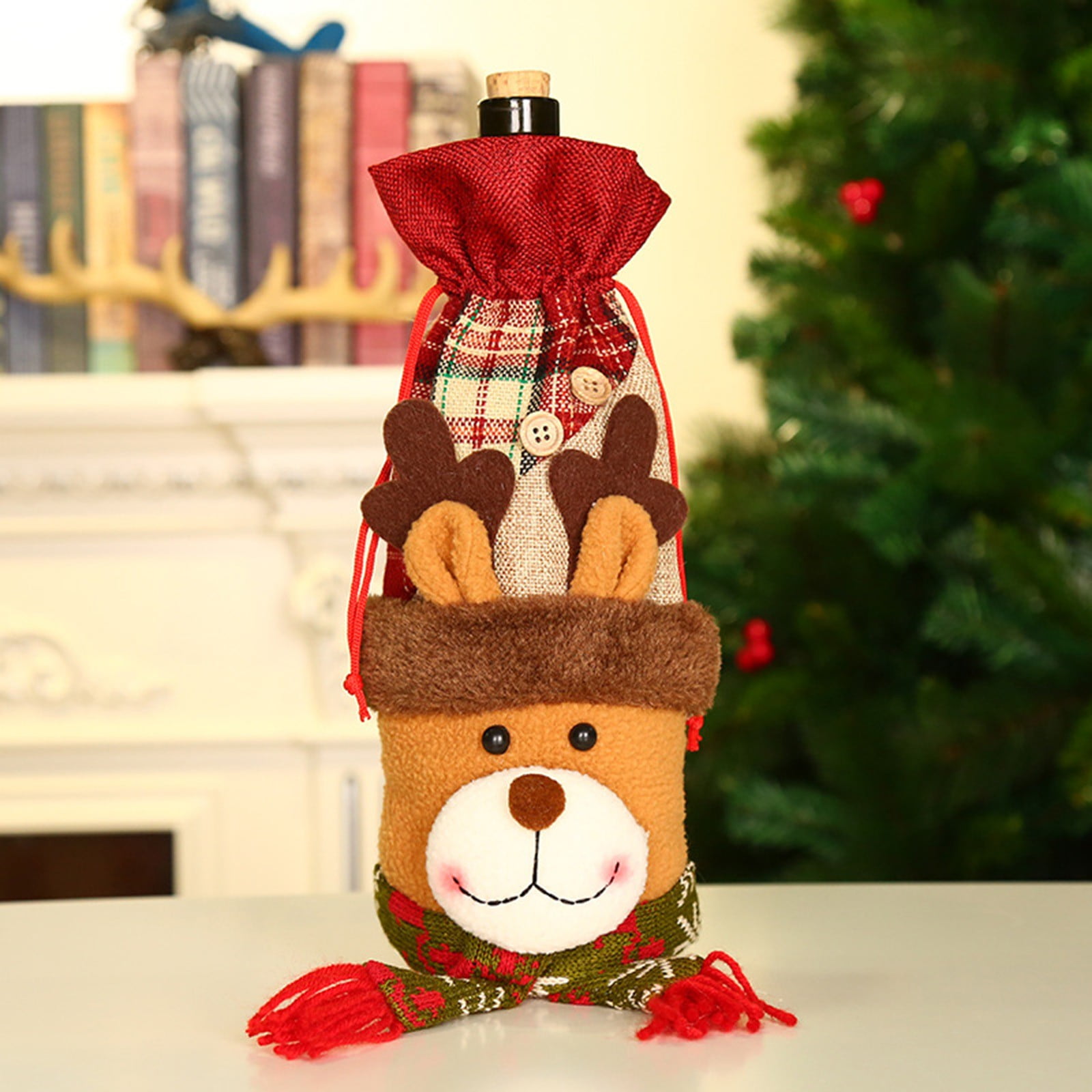 Oefntac Christmas Decorations Indoor Christmas Santa Wine Bottle Cover ...