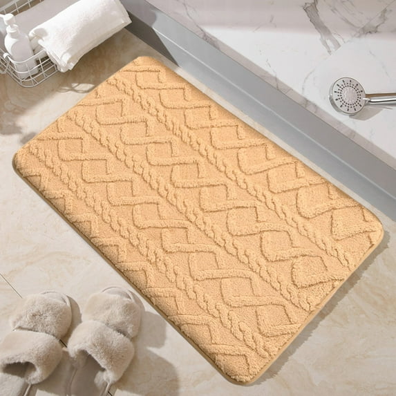 Oefntac Door Mat Soft Thick Bathroom Door Mat,Golden Velvet,15.7 x 23.6 ...