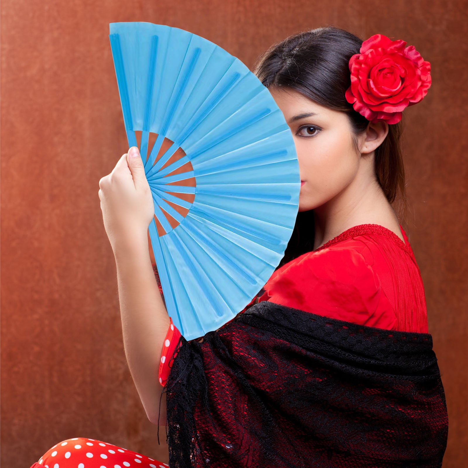 Oefntac Fan Glitter Fan with Bag Kung Fu Folding Fan Group Dance Fan ...