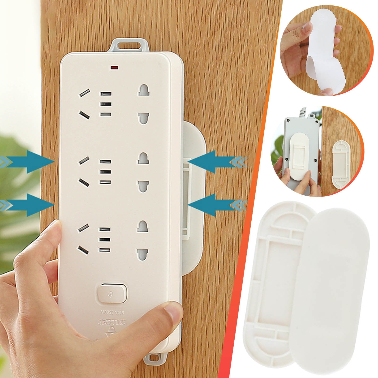 Oefntac Power Strip Holder Plugboard Retainer Double Sided Sticker ...