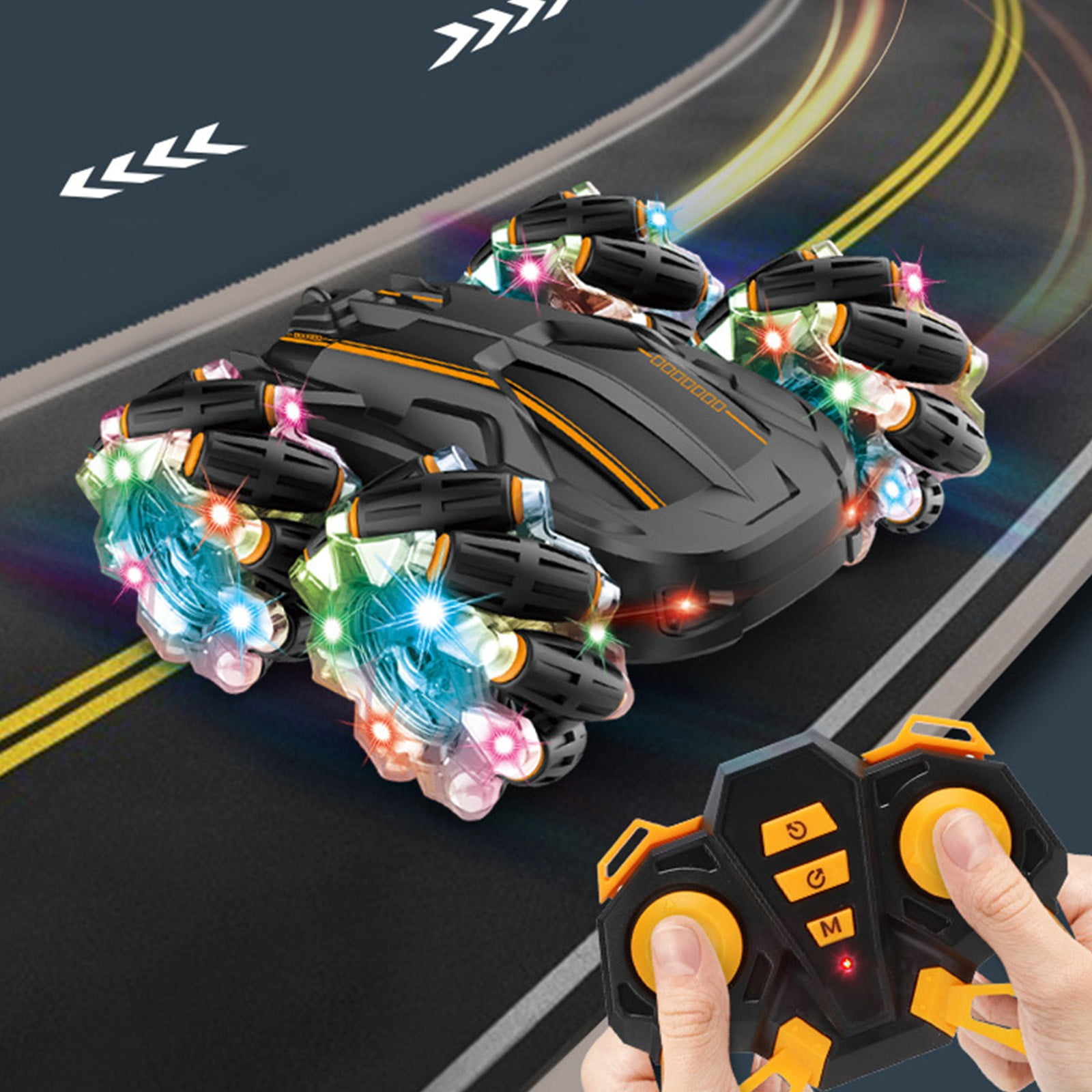 Oefntac Remote Control Car White Robot Spray Drift Racing Light High ...