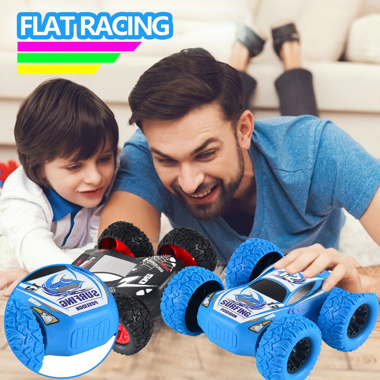 Oefntac Savings Pull Back Cars Toys Truck Double-Sided Inertance ...