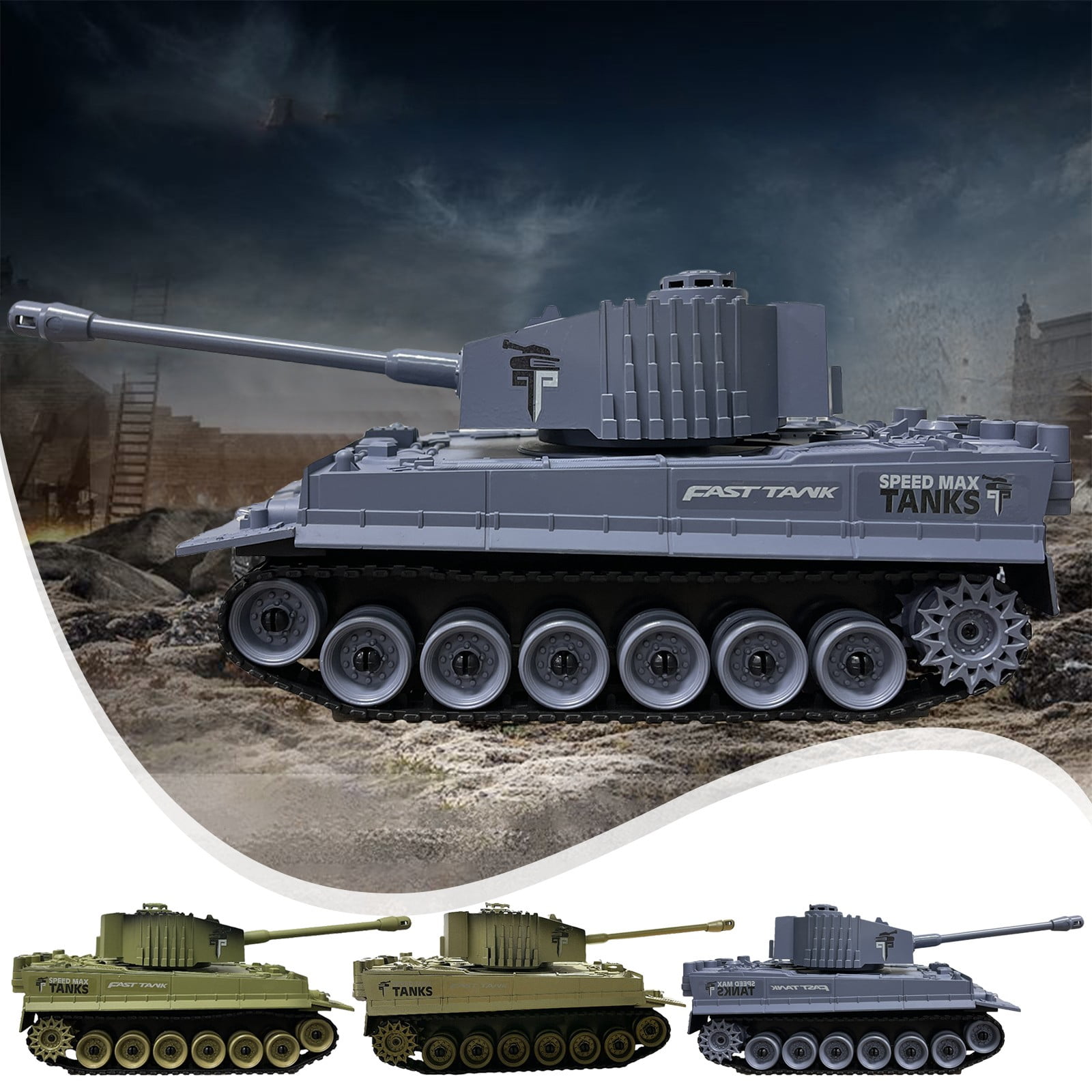 Oefntac Savings Toy Cars Remote Control Tank for Boys Tank with Effect ...