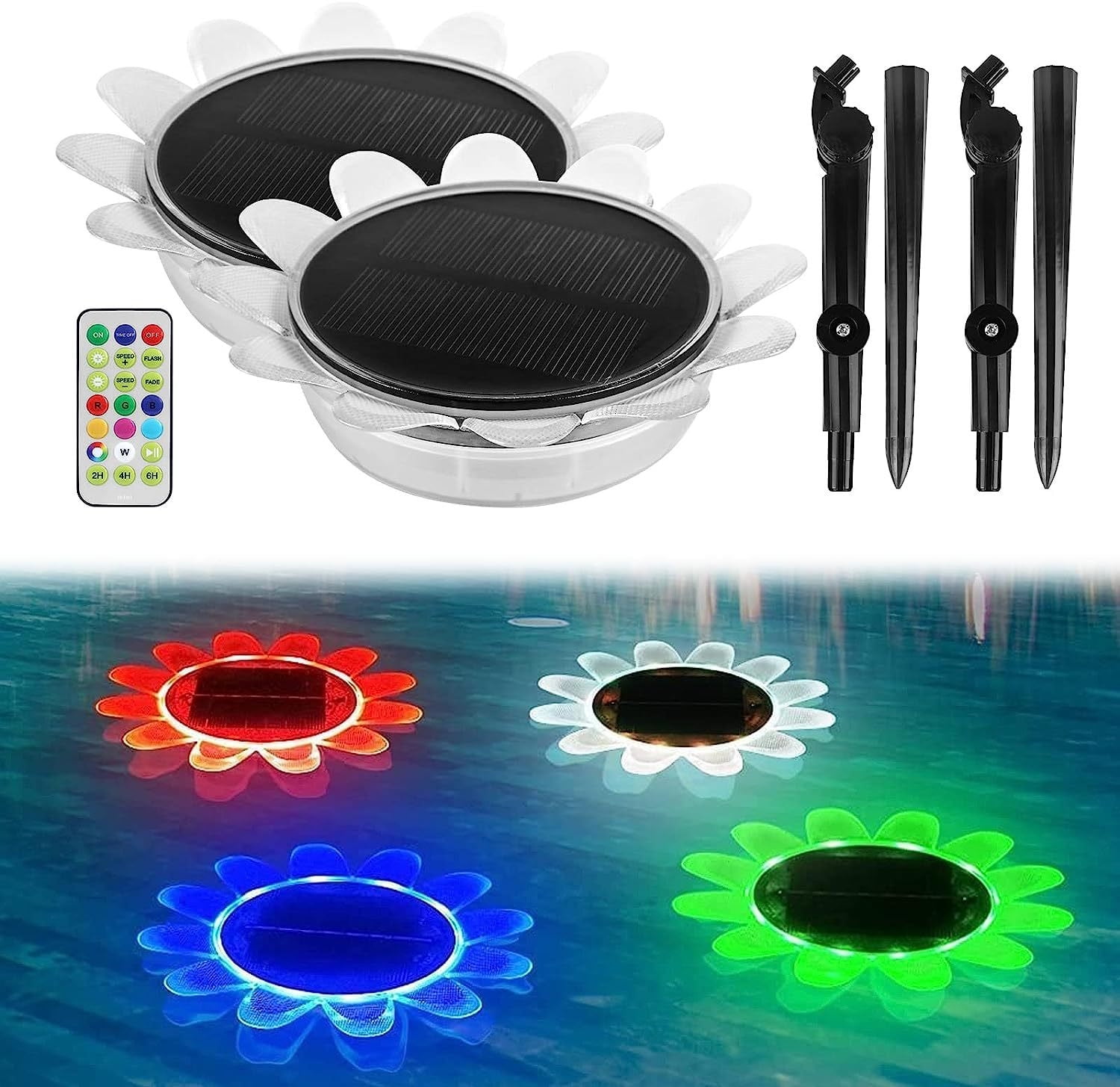 Oefntac Solar Pool Lights Solar Float Pond Lights,Solar Light,Led Color ...