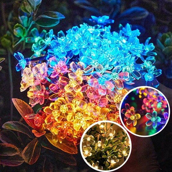 Oefntac Solar String Lights Solar Flower String Lights 20LED Outdoor ...