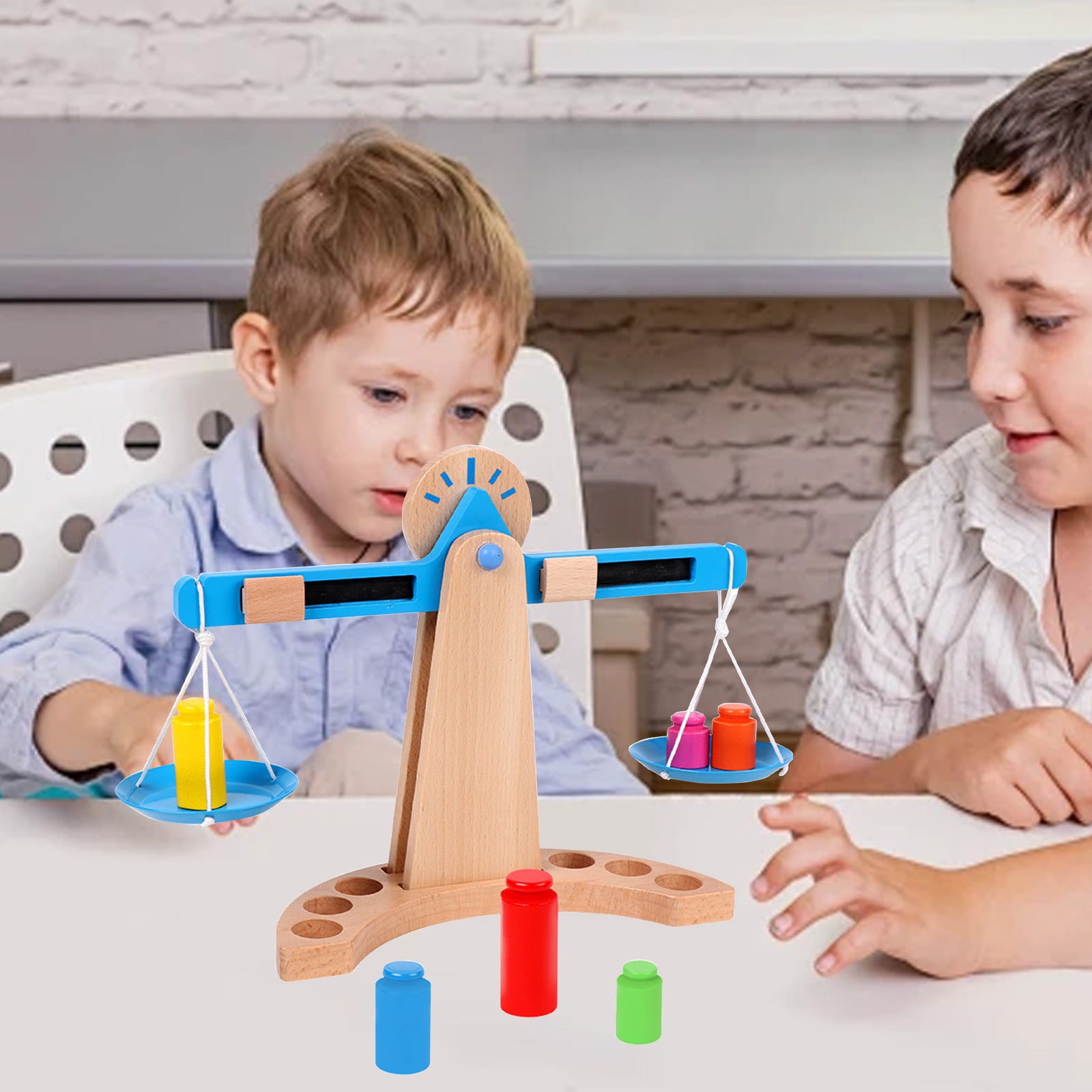 Oefntac Toys Wooden Scale Toy for Kids Improves Hand-Eye Coordination ...