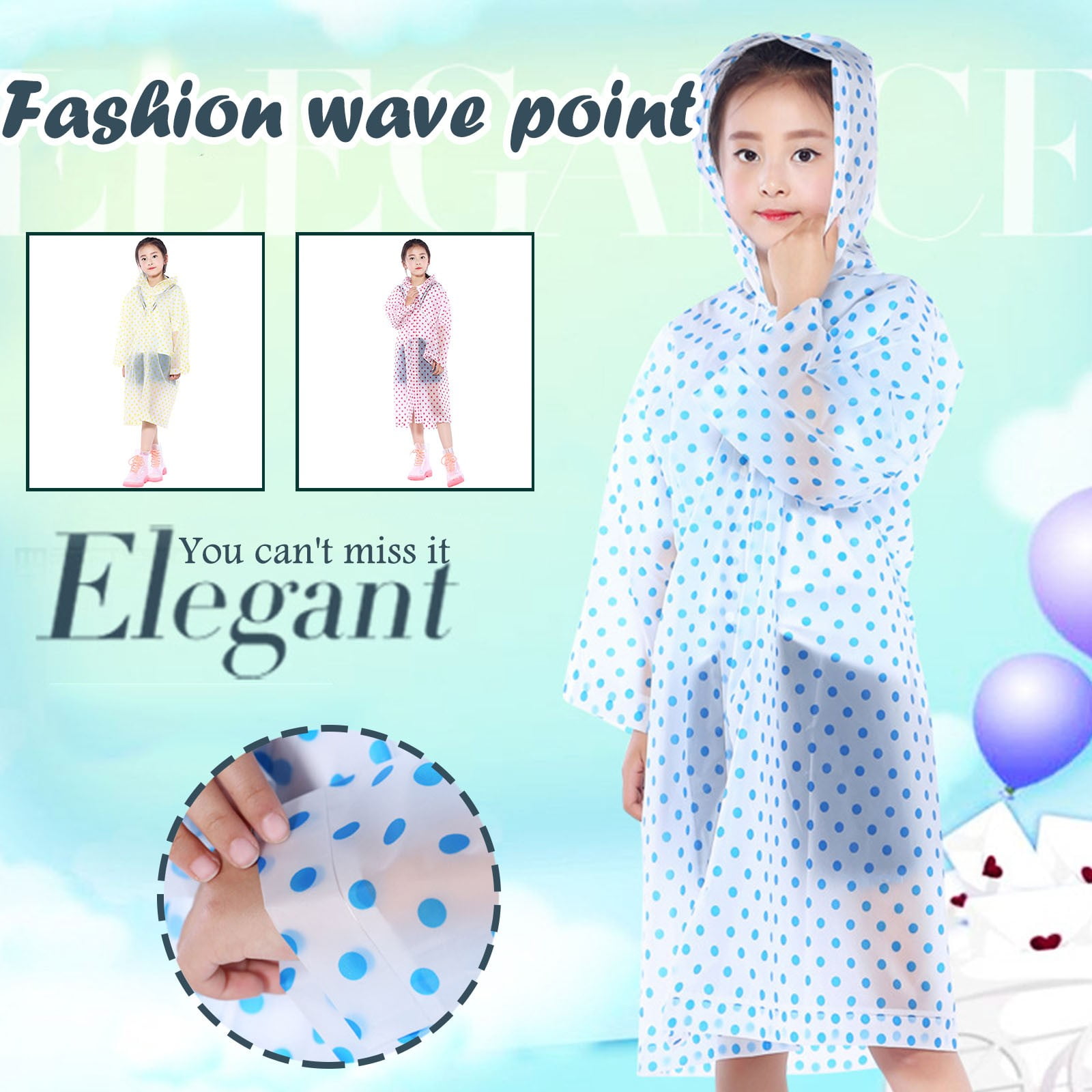 Oefntac Unisex Raincoat Set Bicycle Outdoor Sports Rain Coat for Child ...