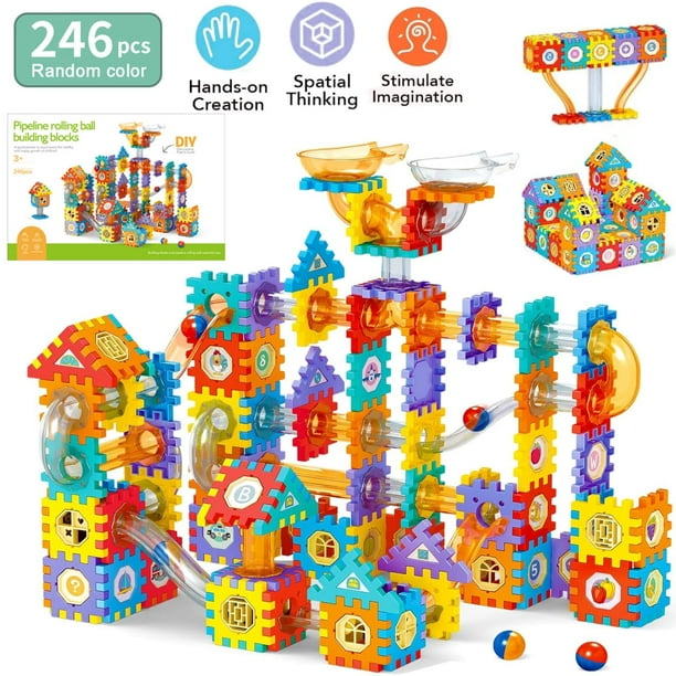Oenbopo Kids Marble Run Set,226 PCS Marble Race Track with Interlocking ...