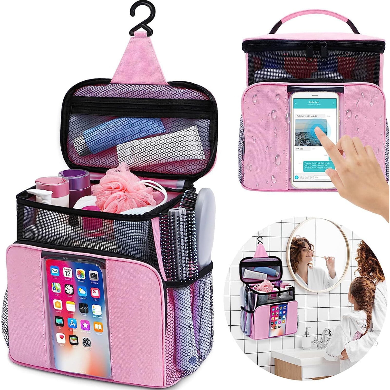 Oenbopo Shower Caddy, Mesh Toiletry Bag, Quick Dry Hanging Organizer ...