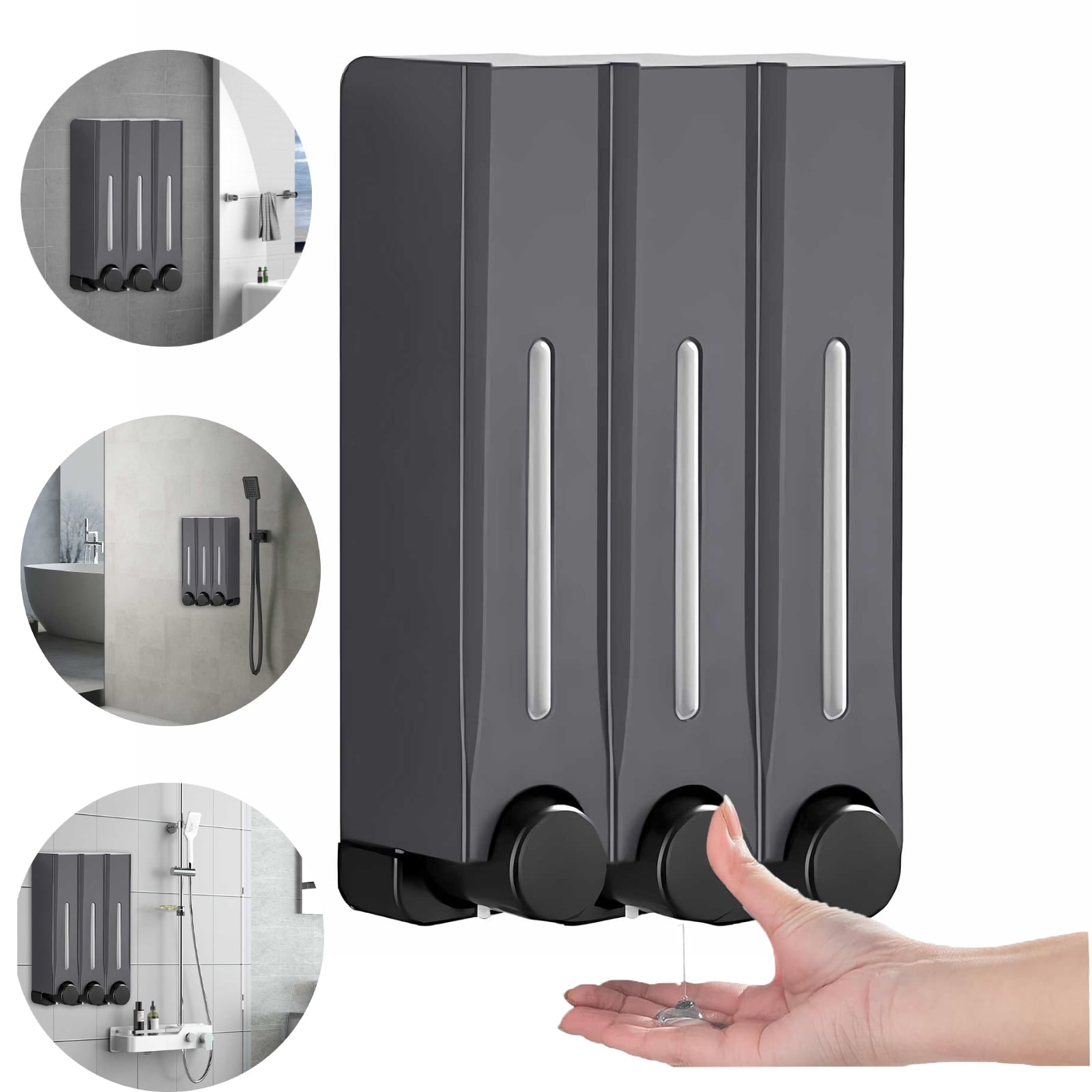 Oenbopo Soap Dispenser Wall Mount, 3 Chamber Bathroom Shower Pump ...