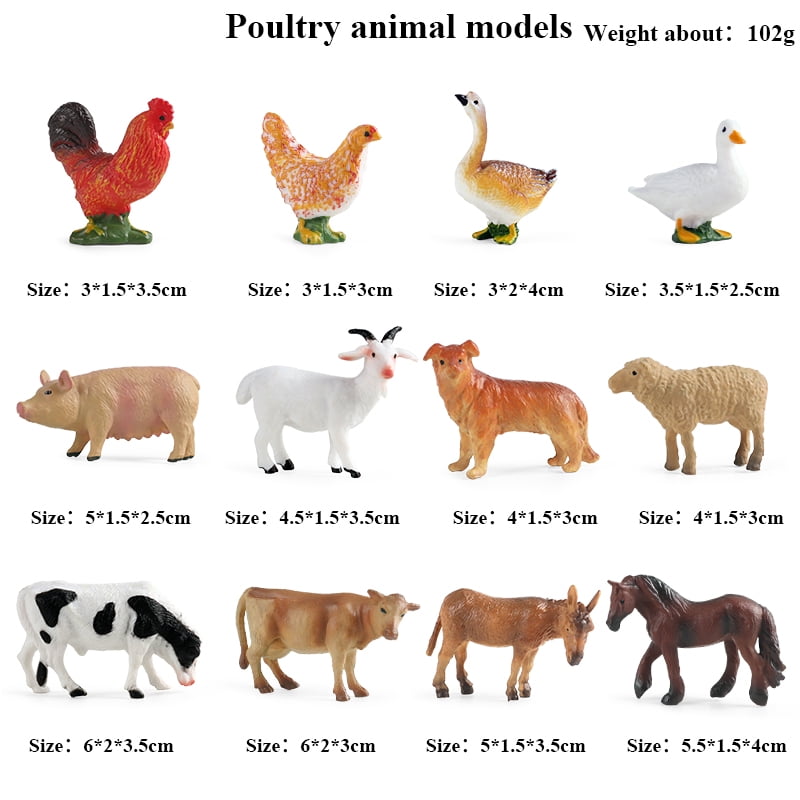 Oenux Montessori Toy Wild Farm Dinosaur Ocean Cat Animals Model Action ...
