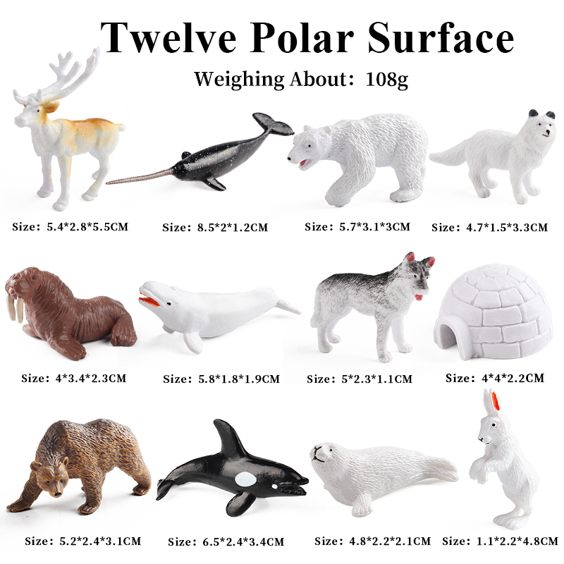 Oenux Montessori Toy Wild Farm Dinosaur Ocean Cat Animals Model Action ...