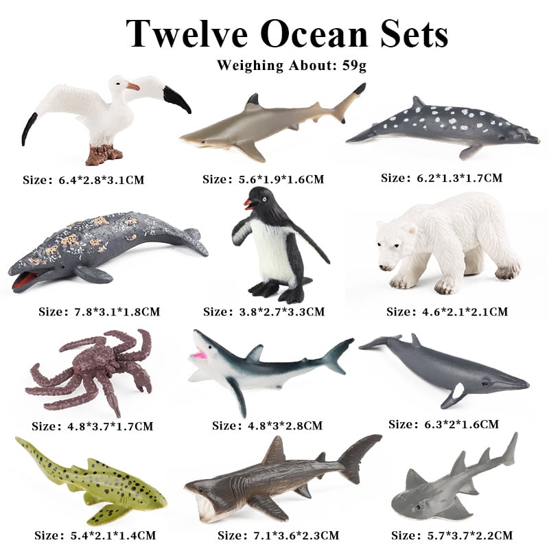 Oenux Montessori Toy Wild Farm Dinosaur Ocean Cat Animals Model Action ...