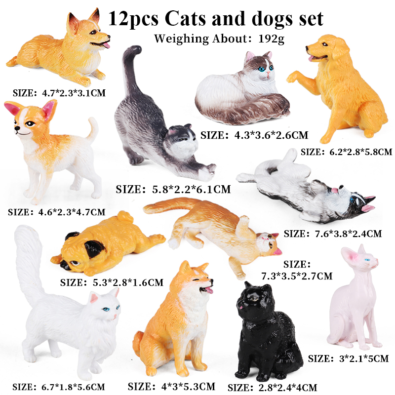 Oenux Montessori Toy Wild Farm Dinosaur Ocean Cat Animals Model Action ...