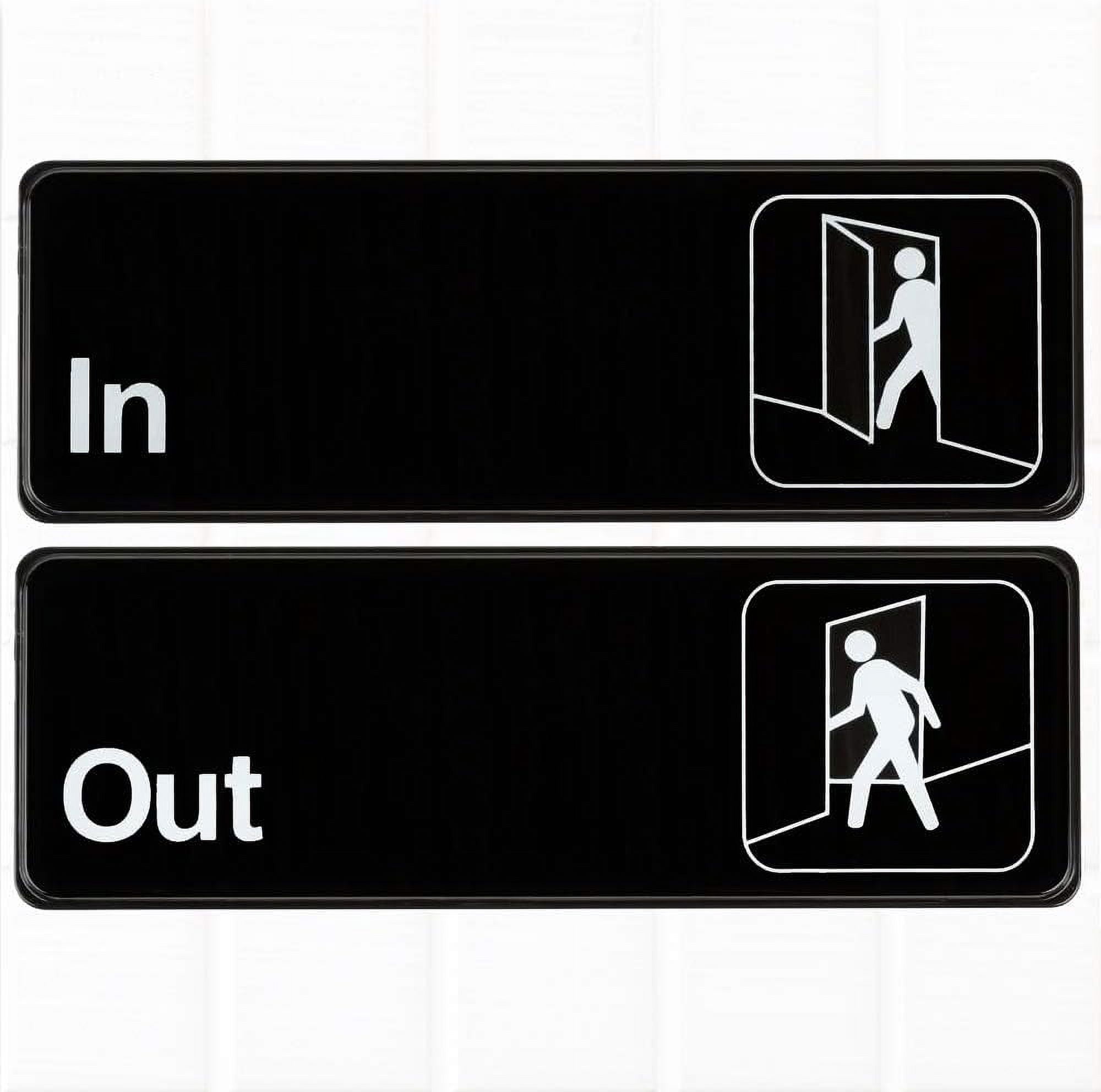 Of 2) In Out Door Signs - Black And White, 9 X 3-Inches, In Out Signs ...
