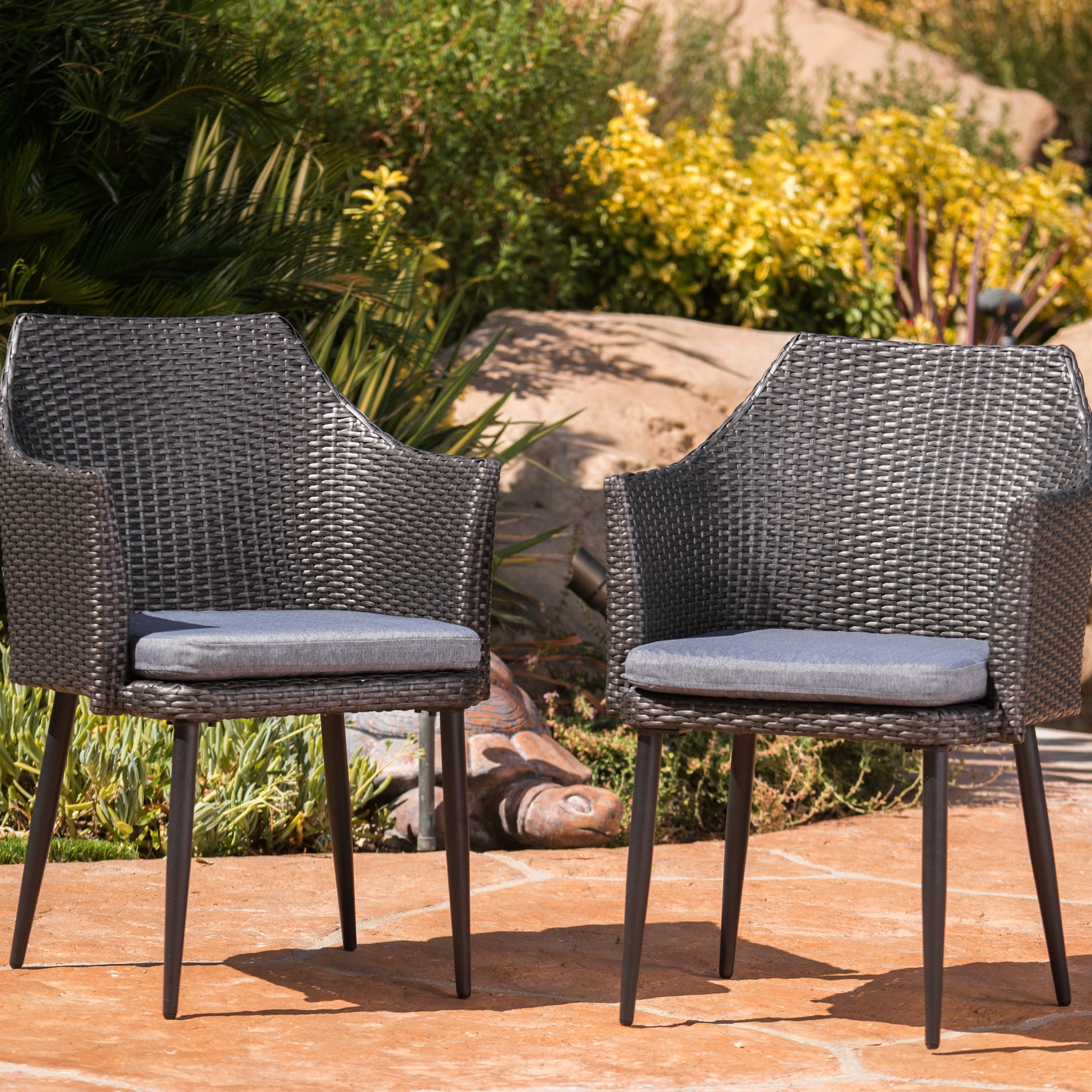 Of 2 Outdoor Rafting Chairs - Grey Pe And Iron, Water- Upholstery Cover ...