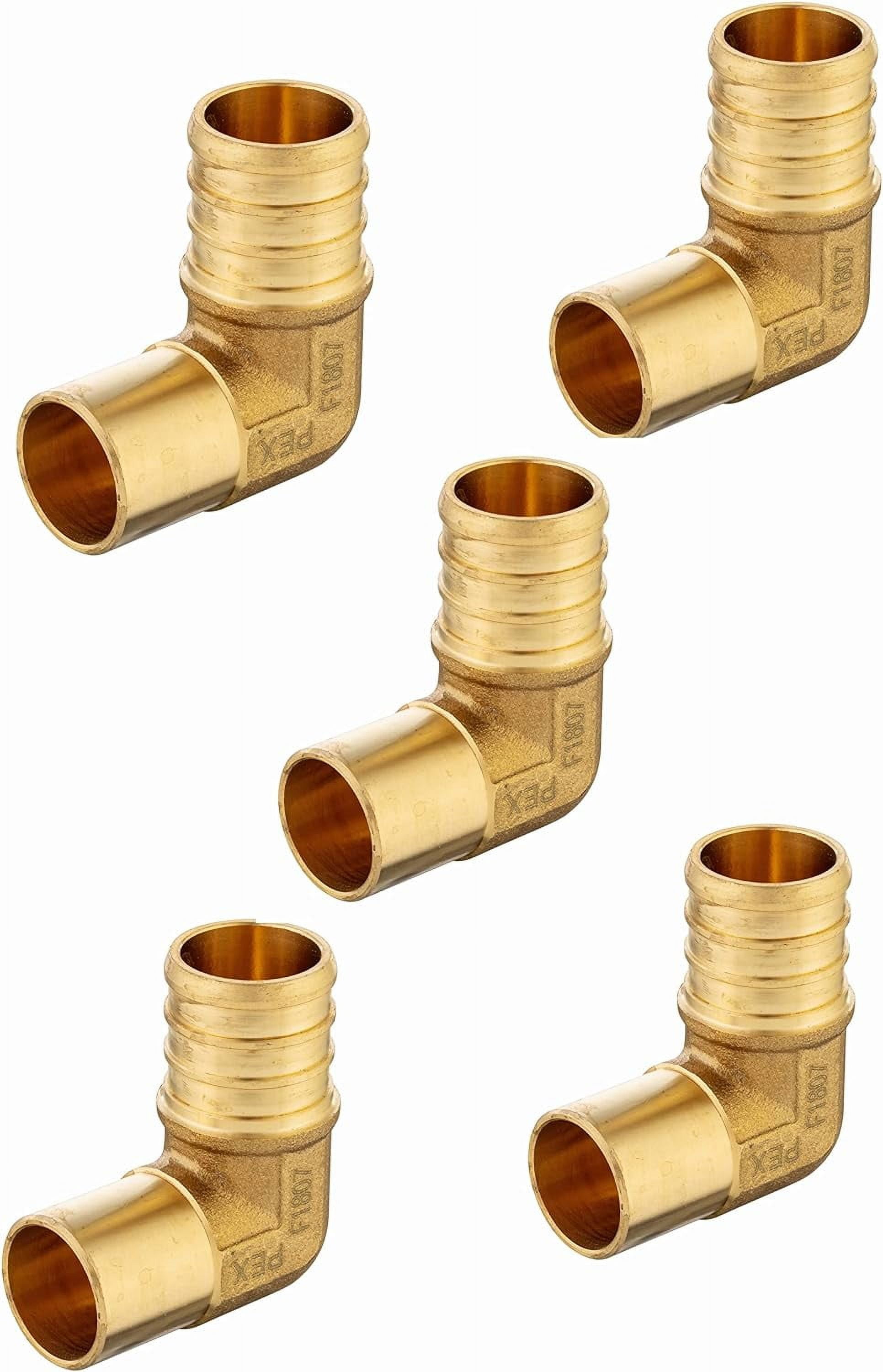 Of 5) PEX 3/4 Inch X 1/2 Inch Female Sweat 90 Degree Elbow Copper Adapter(Over Coppertube) Barb ...