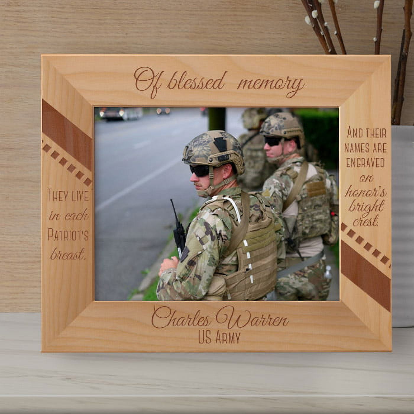 Of Blessed Memory Personalized Wooden Frame-10" x 8" Brown Horizontal ...