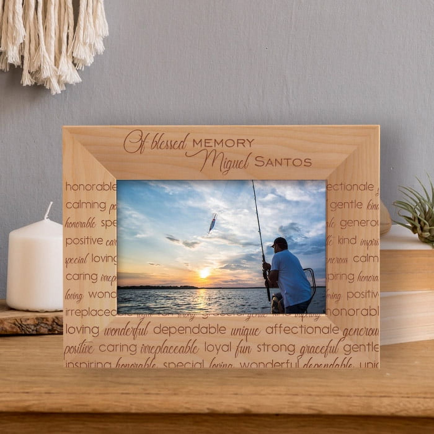 Of Blessed Memory Personalized Wooden Frame-6" x 4" Brown Horizontal ...