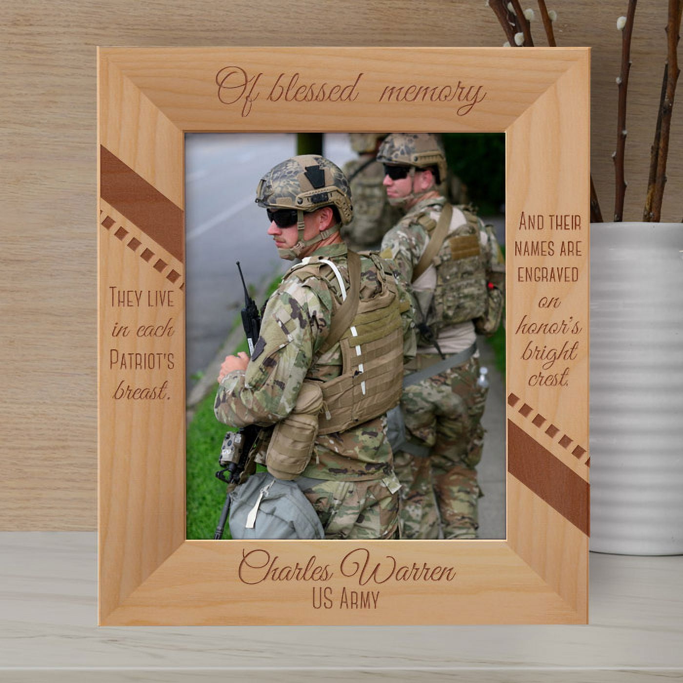 Of Blessed Memory Personalized Wooden Frame 8" x 10" Brown (Vertical ...