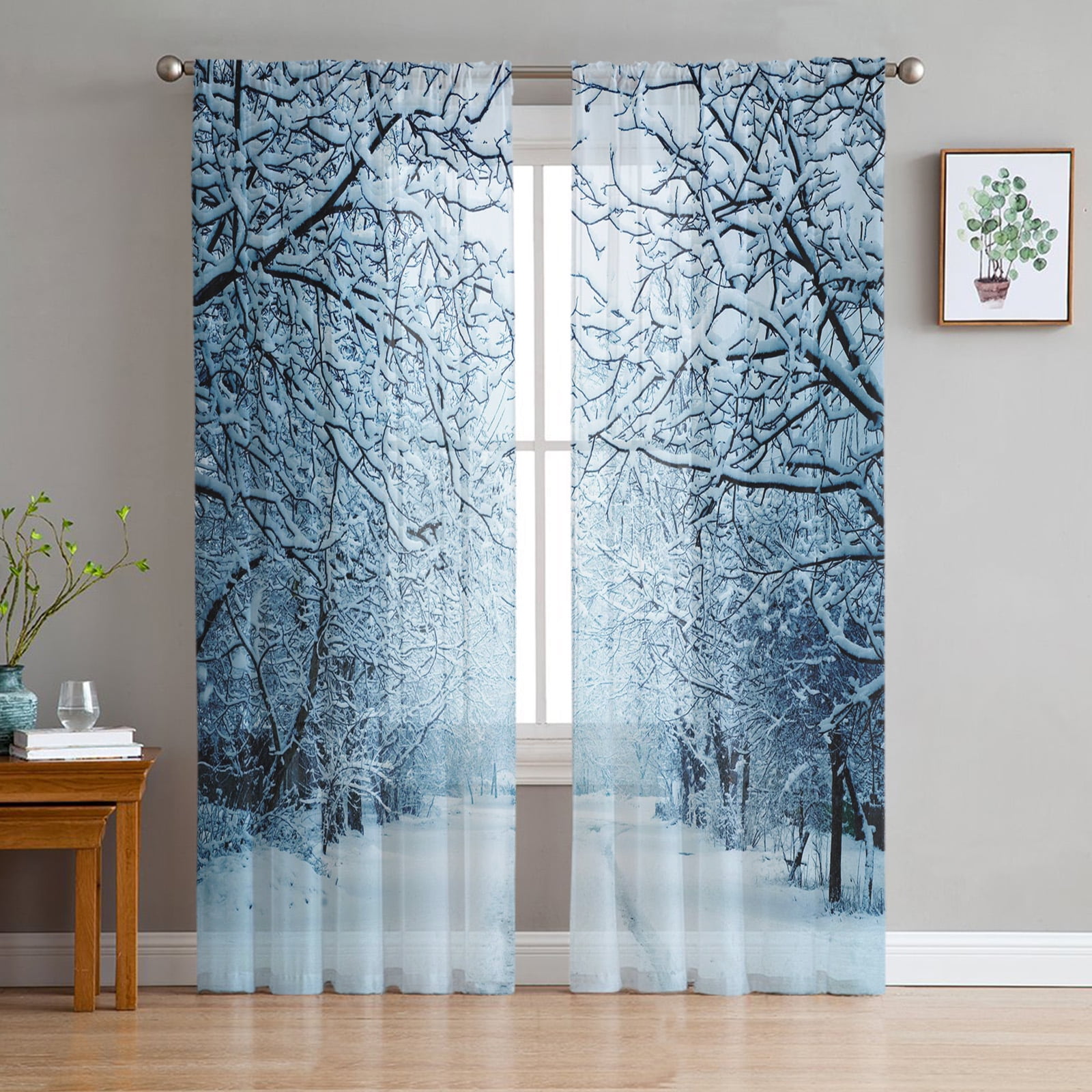 Of Branches Tree Sheer Window Curtains Bedroom Modern Chiffon Drape ...
