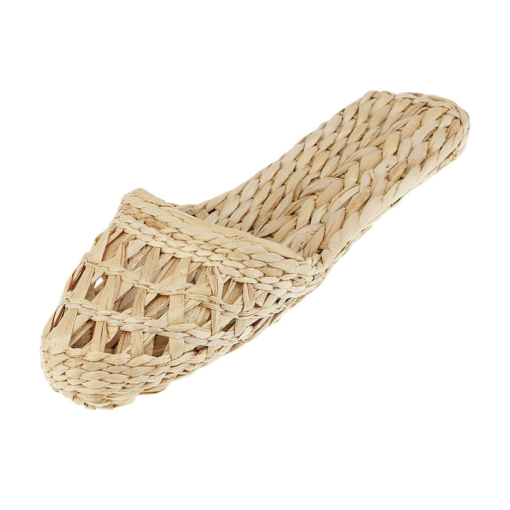 Of Hand Knitted Straw Rattan Slippers - Natural, Size 38 - Walmart.com