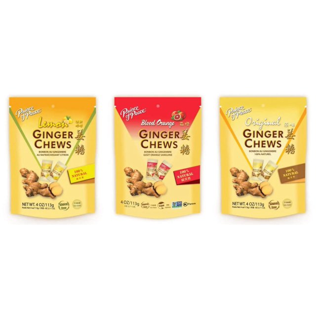 Of Peace Ginger Chews Variety Pack 4oz - Flavors original, Lemon, Blood ...