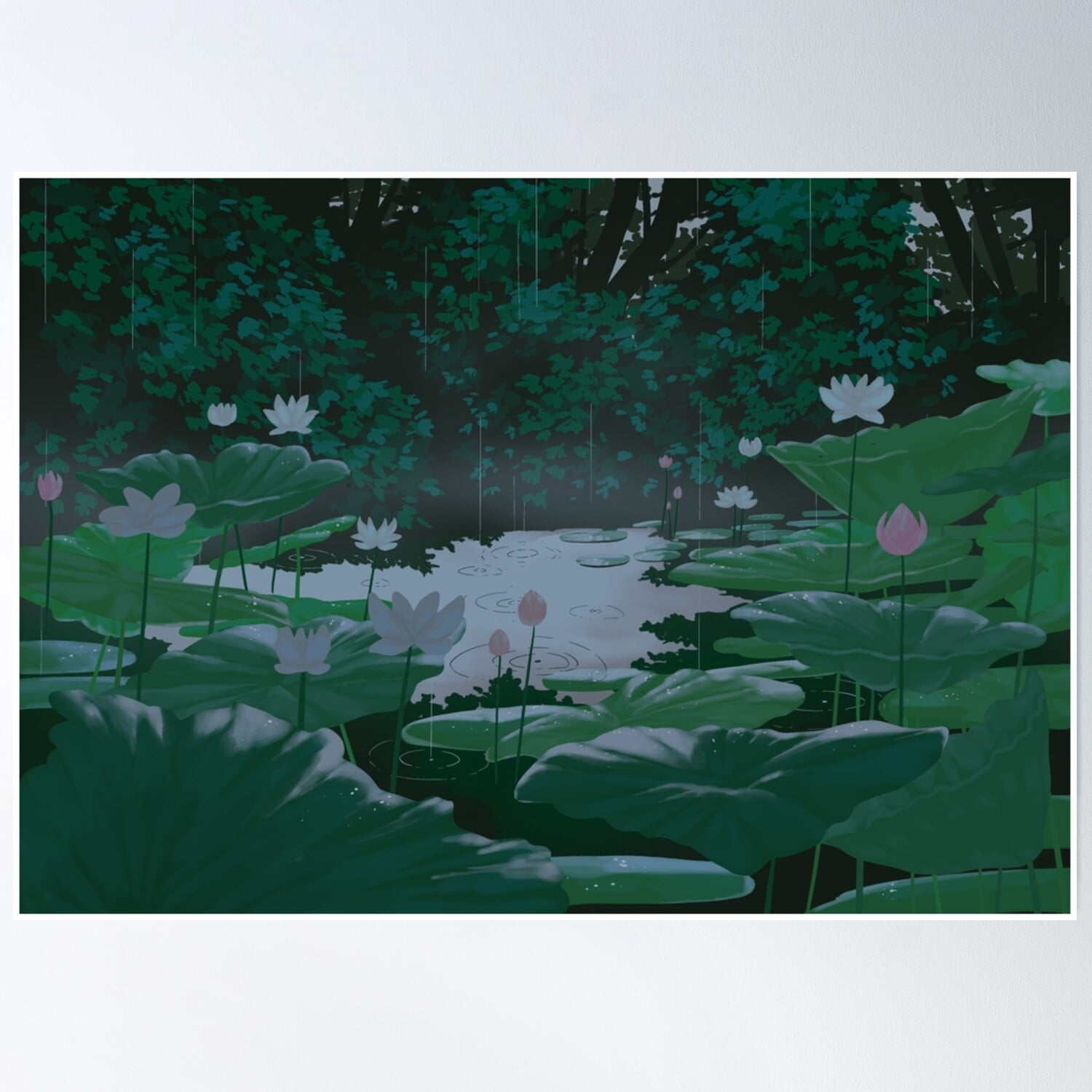 Of Ponds And Rainy Days Poster Wall Art, Modern Wall Decor, 8x12 ...