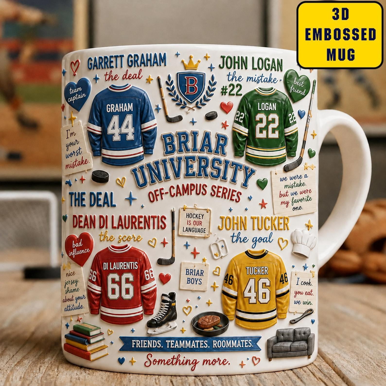 Off Campus Briar University Mug, Hockey Romance 3D Mug, Briar Boys ...