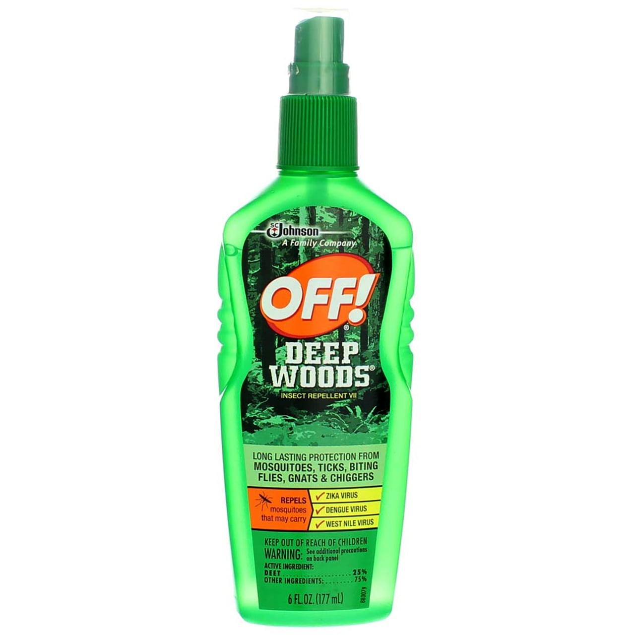 SC Johnson Off! Deep Woods Bug Spray Unscented, 6 fl oz, Long-Lasting ...