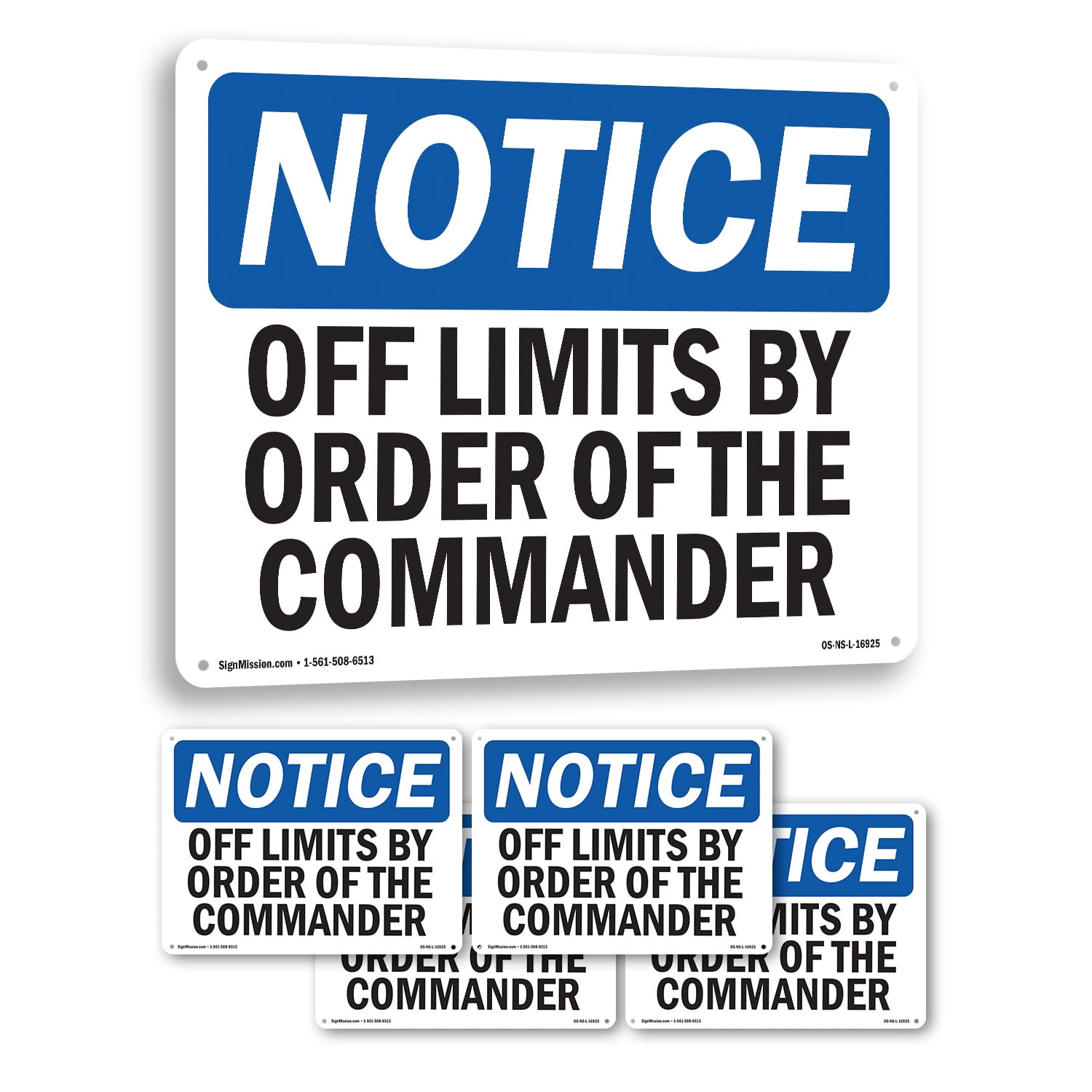 Off Limits By Order Of The Commander OSHA Notice Rigid Plastic Sign 24 ...