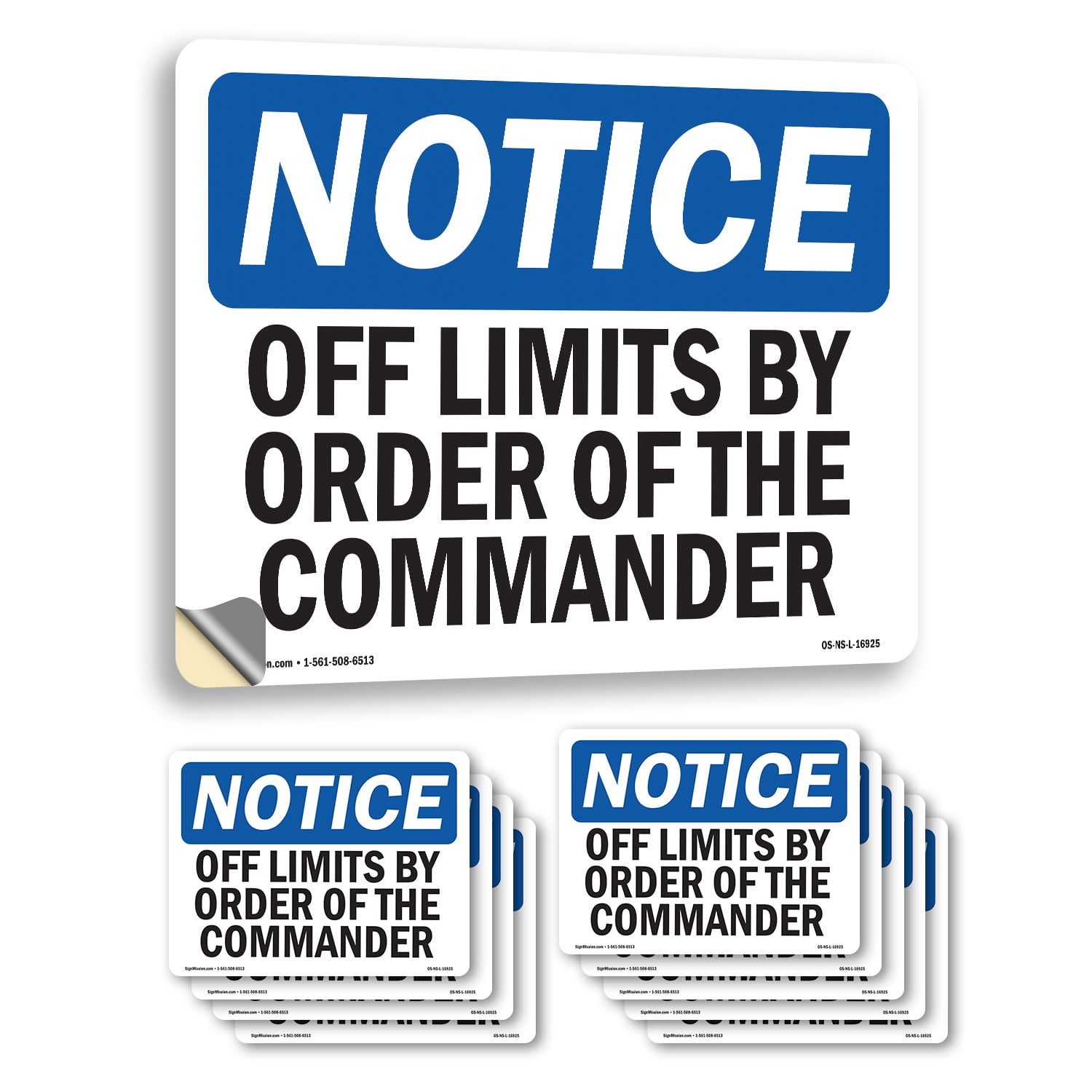 Off Limits By Order Of The Commander OSHA Notice Vinyl Decal Label 7 ...