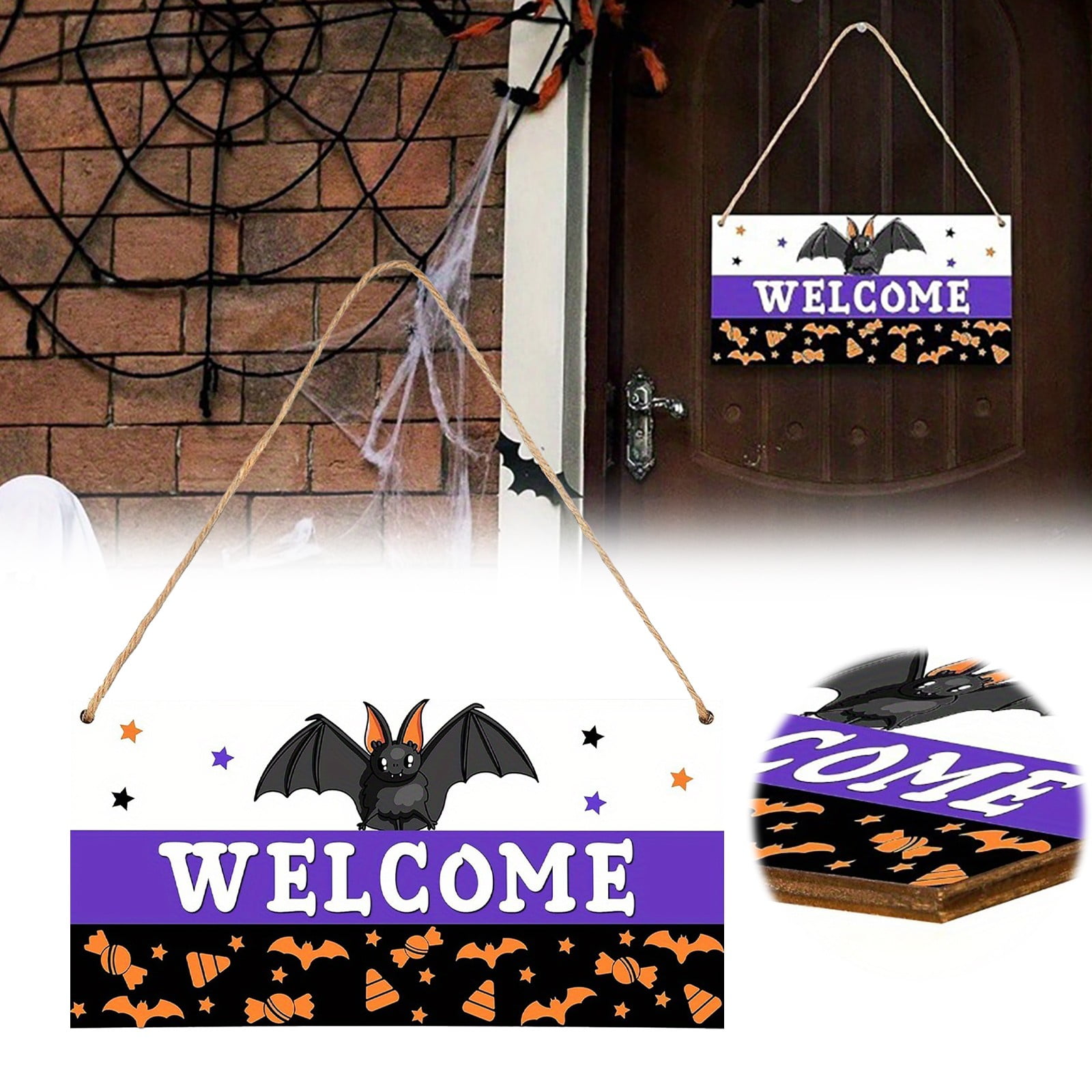 Off Promotions! Bat Themed Halloween Decorations Halloween Wooden Door ...